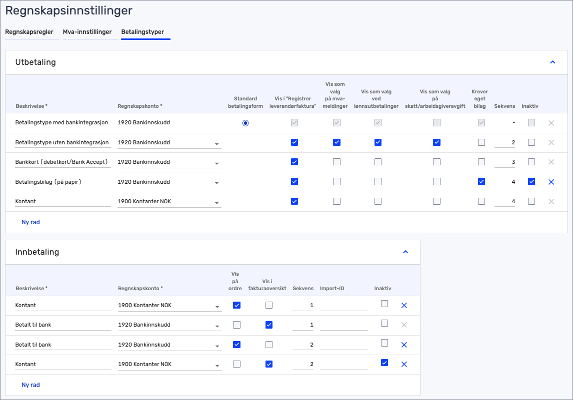 Hvor ser jeg alle betalingstyper (betalingsformer)? – Tripletex ...