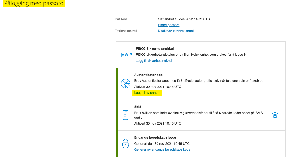 Hvordan legge til en ny enhet for tofaktorautentisering i Visma Connect ...