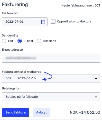 Hvordan krediterer jeg deler av en faktura? – Tripletex hjelpesenter