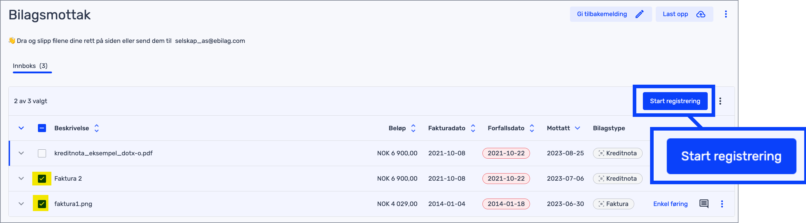 Slik bruker du bilagsmottaket – Tripletex hjelpesenter