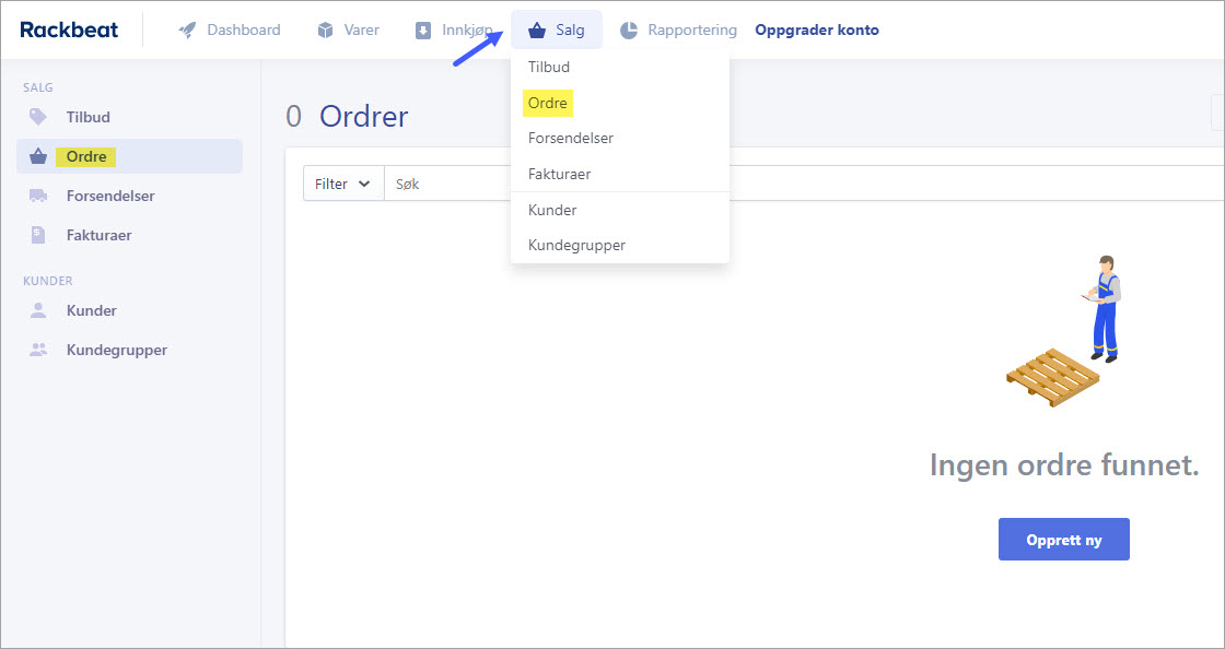 Hvordan opprette en ordre i Logistikk Komplett - Rackbeat? – Tripletex ...