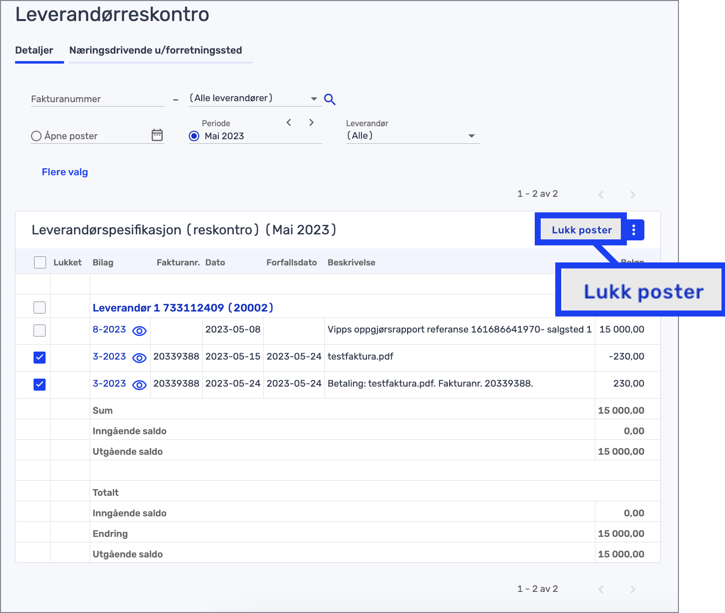 Hvordan lukker jeg åpne poster i leverandørreskontro? – Tripletex ...