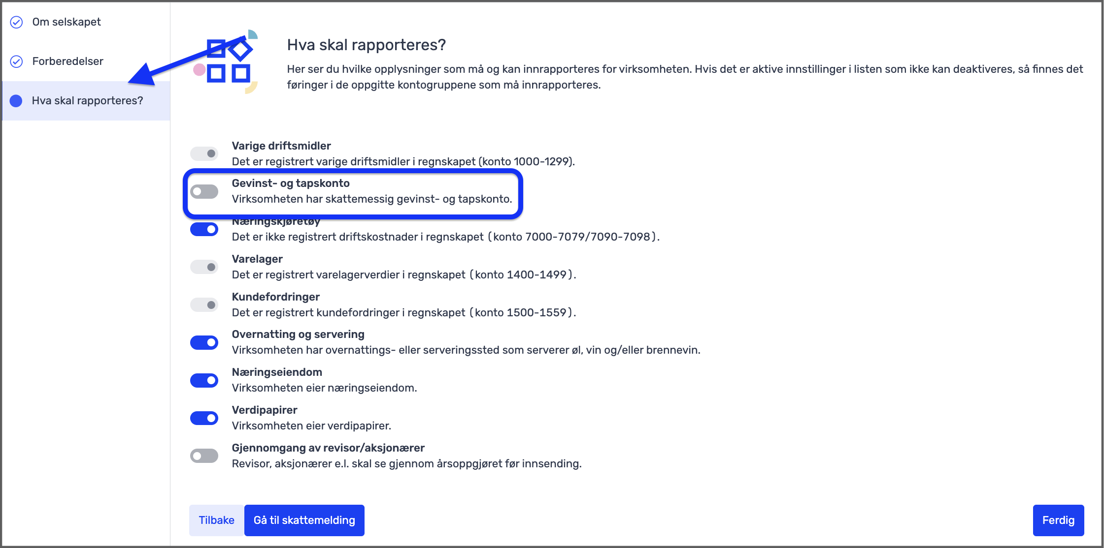 Gevinst- og tapskonto for AS – Tripletex hjelpesenter