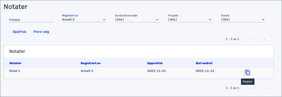 Hvordan kopierer jeg et notat? – Tripletex hjelpesenter