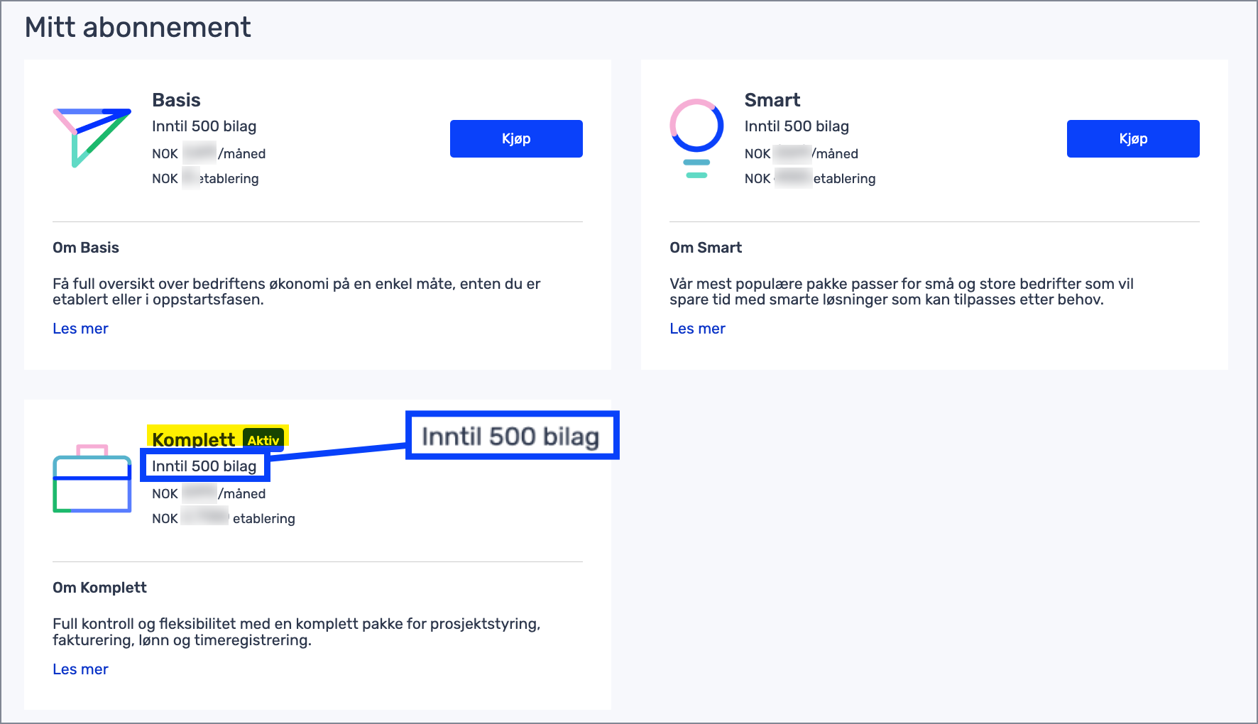 Hvordan sjekker jeg hvilken bilagspakke jeg har? – Tripletex hjelpesenter