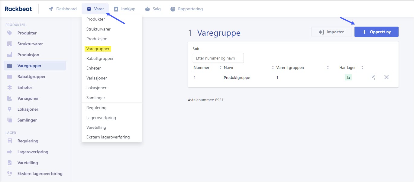 Hvordan oppretter jeg varegrupper med logistikk komplett (Rackbeat ...