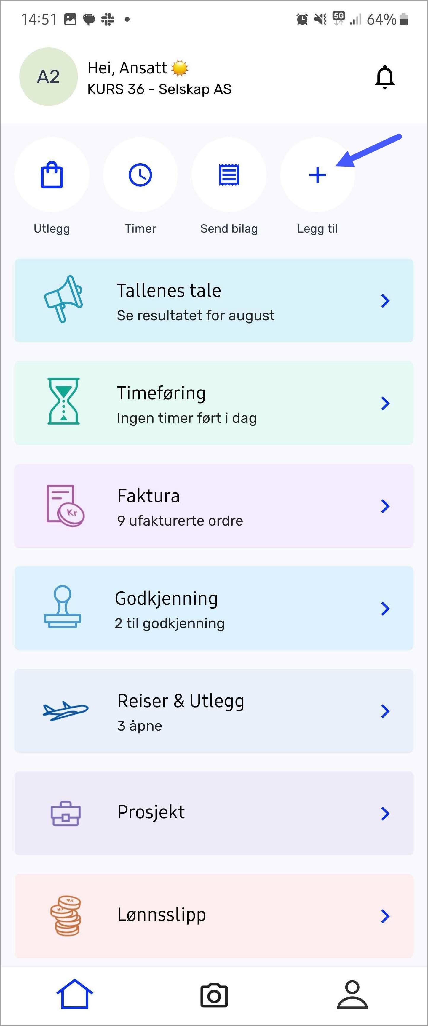Innstillinger og funksjoner i mobilappen – Tripletex hjelpesenter