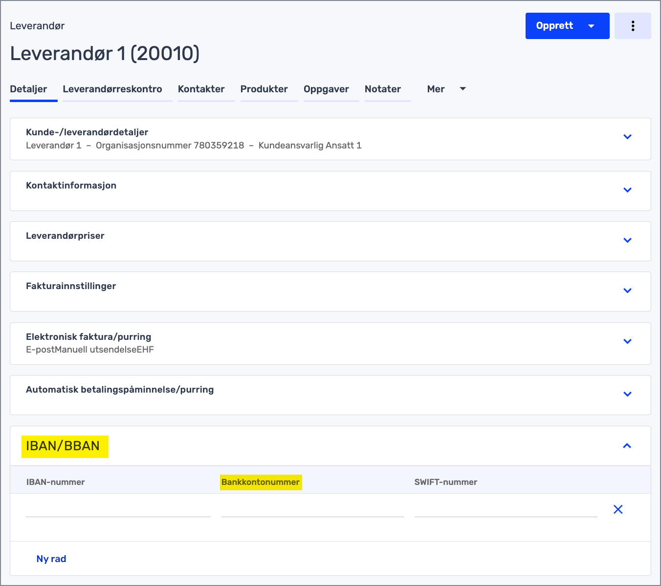 Hvor legger jeg inn kontonummeret til en leverandør? – Tripletex ...
