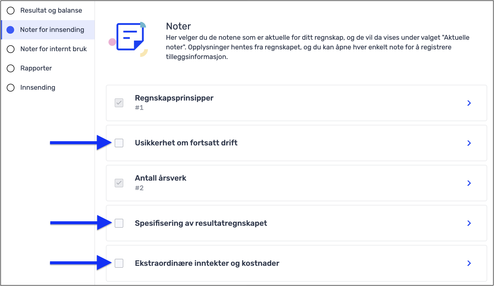 Hvordan legger jeg til noter i årsregnskapet? – Tripletex hjelpesenter