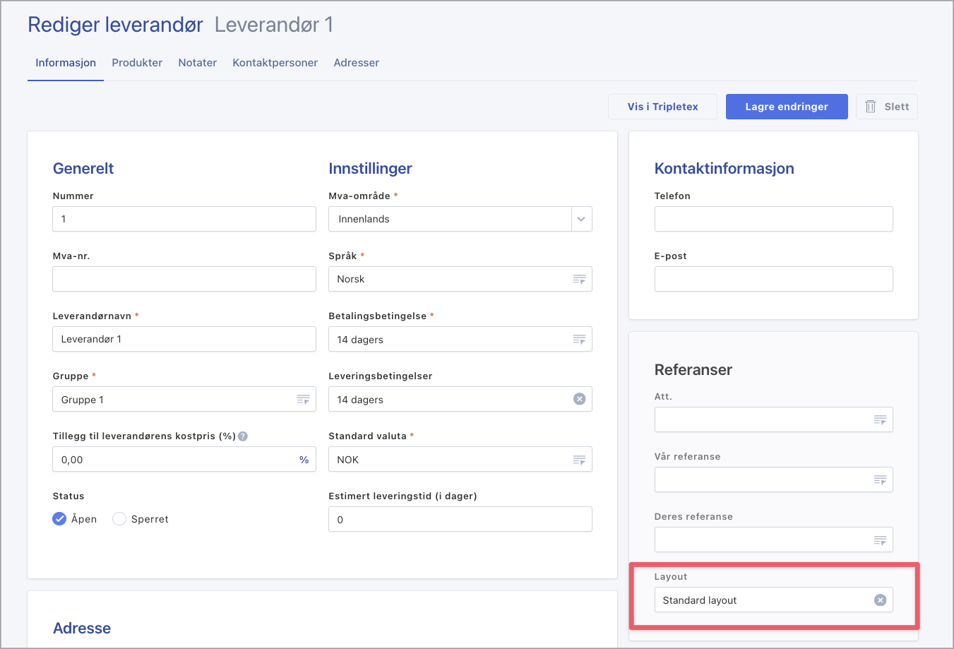Slik bruker du layouts i Rackbeat (Logistikk komplett) – Tripletex ...